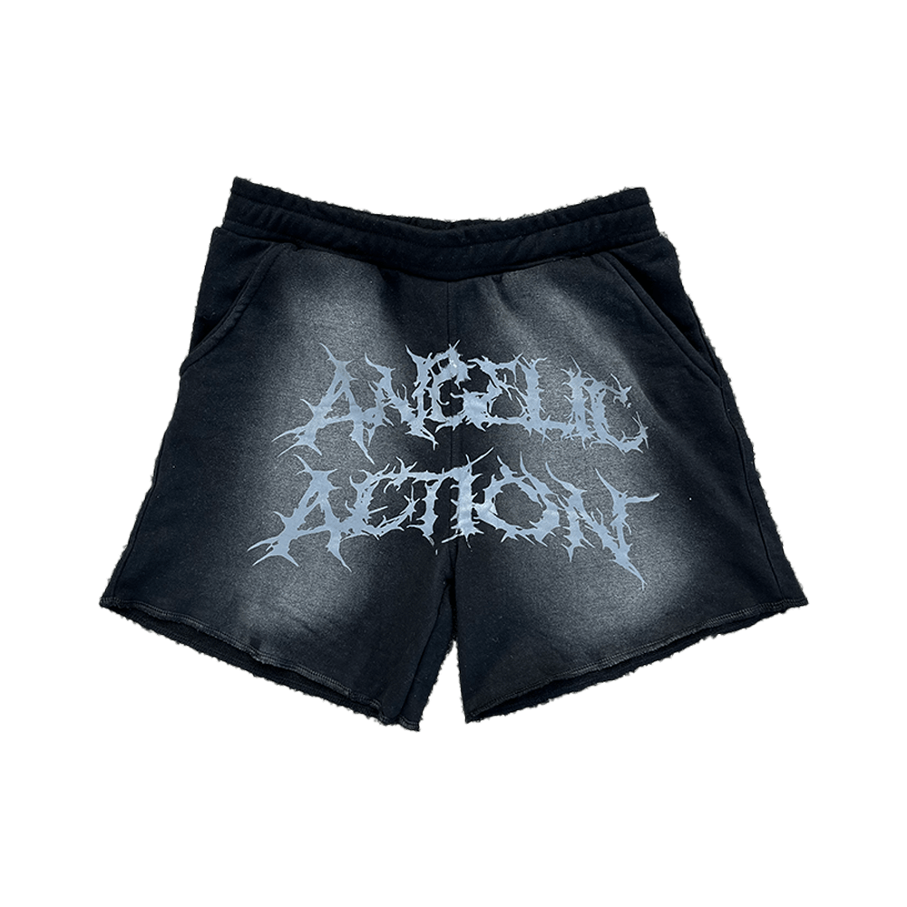 Angelic Womans Acid Washed Shadow Onyx Shorts Angelic Action